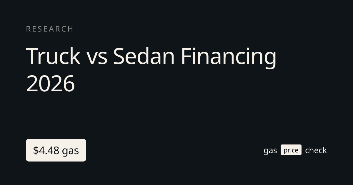Truck vs Sedan Financing in 2026: How $4.48 Gas Changes the Math, Gas ...