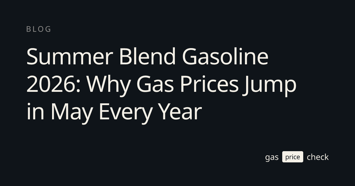 Summer Blend Gasoline 2026: Why Gas Prices Jump in May Every Year, Gas ...